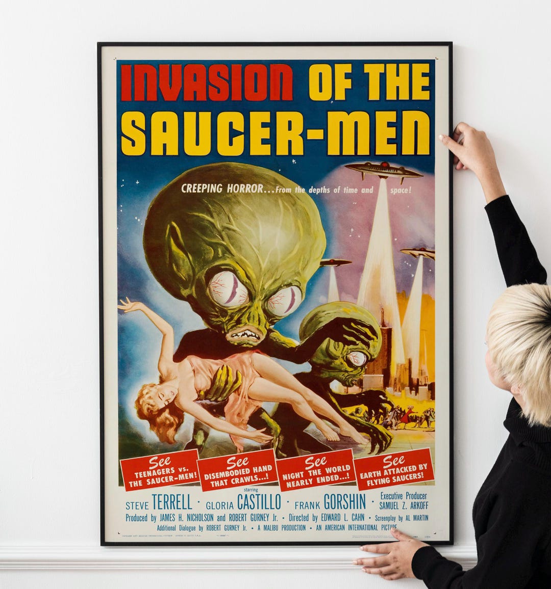 Vintage 1950s Sci-fi Poster – Alien Invasion, UFO Art, and Retro Movie ...