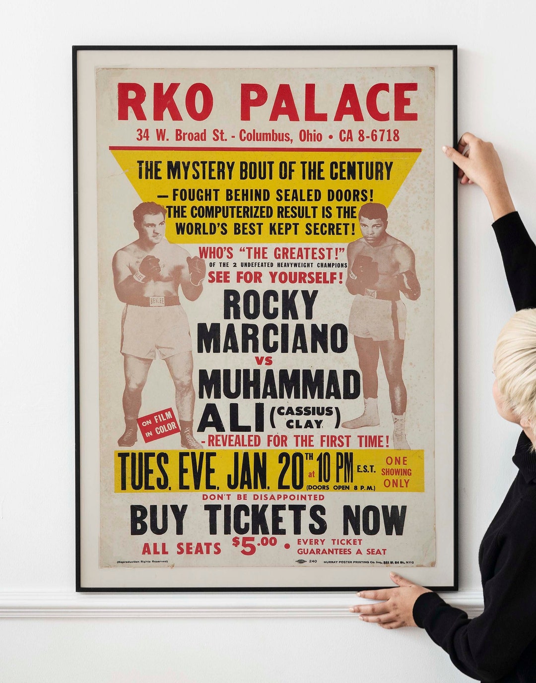 Retro 1970s Sports Poster Vintage Boxing Match Memorabilia Historic ...