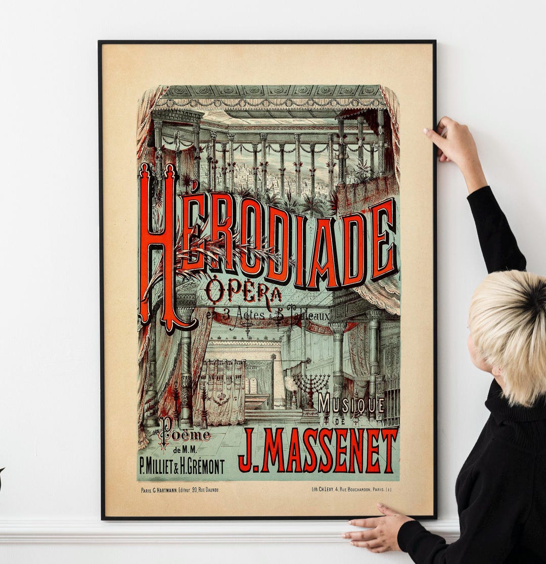 Vintage Theater Wall Art – French Opera Poster, Retro 19th Century ...