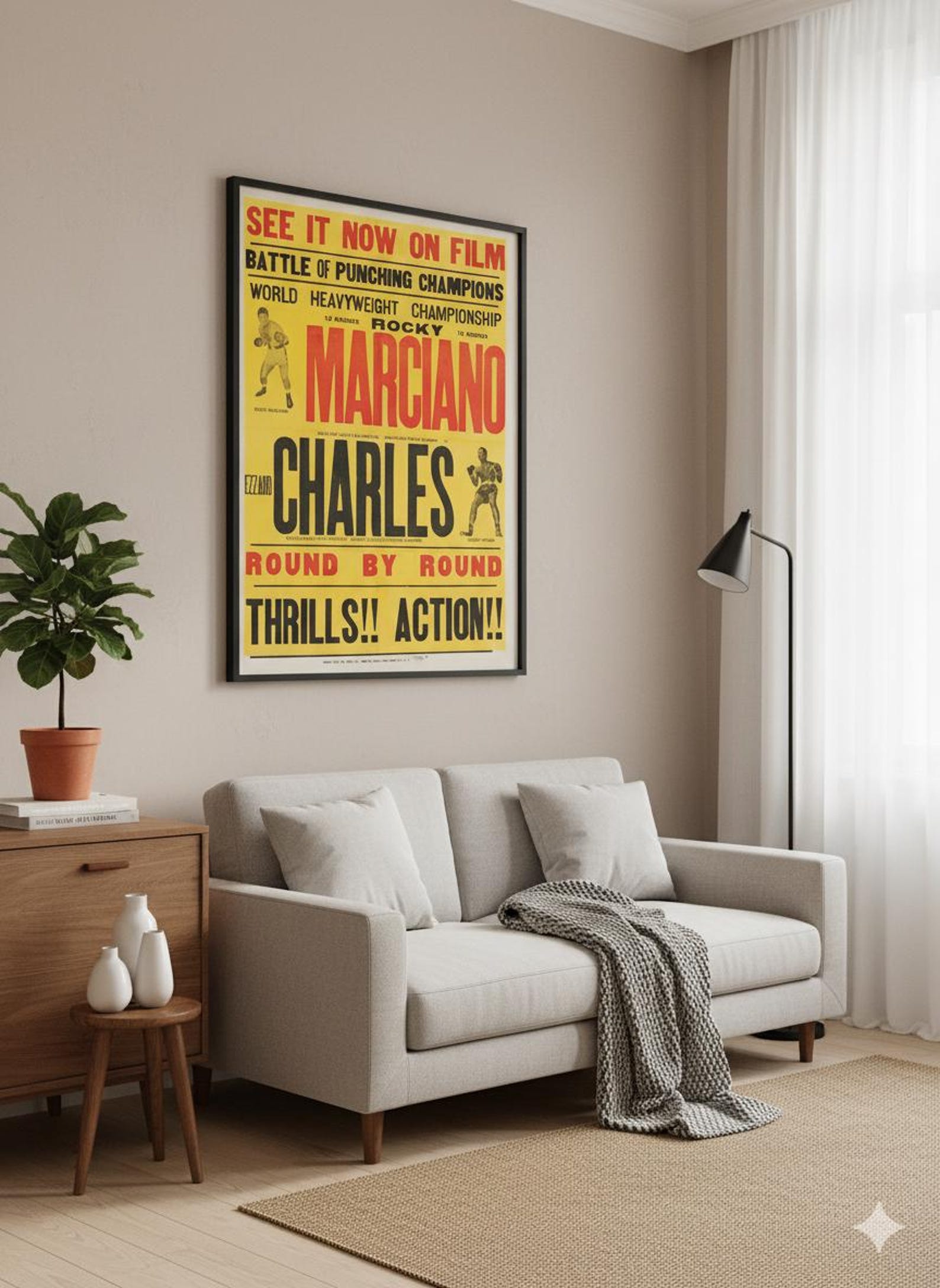 Classic 1950s Boxing Poster – Vintage Retro Sports Fight Print, Old ...