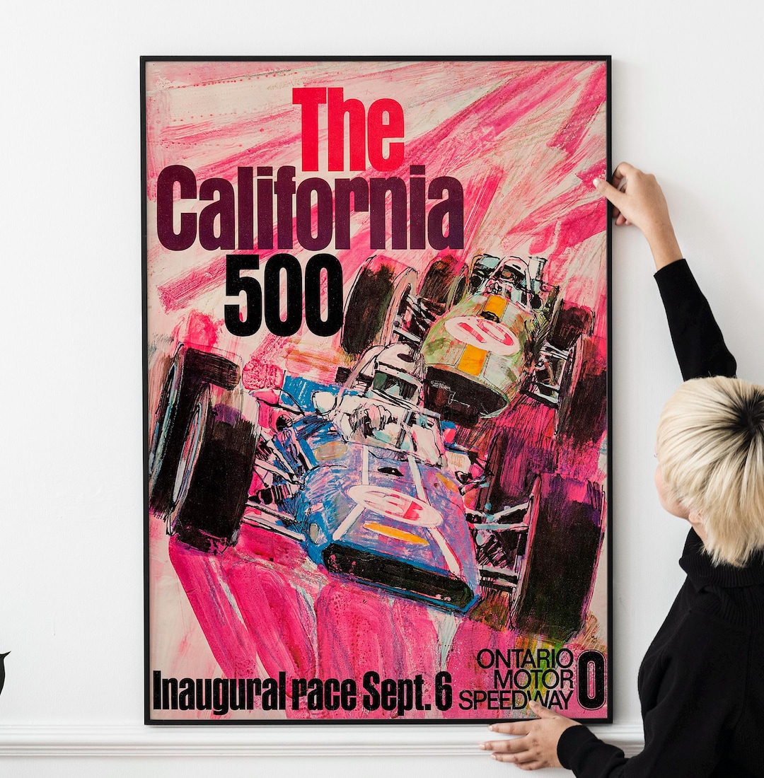 Vintage Auto Racing Poster – Classic 70s Grand Prix Print, Retro ...