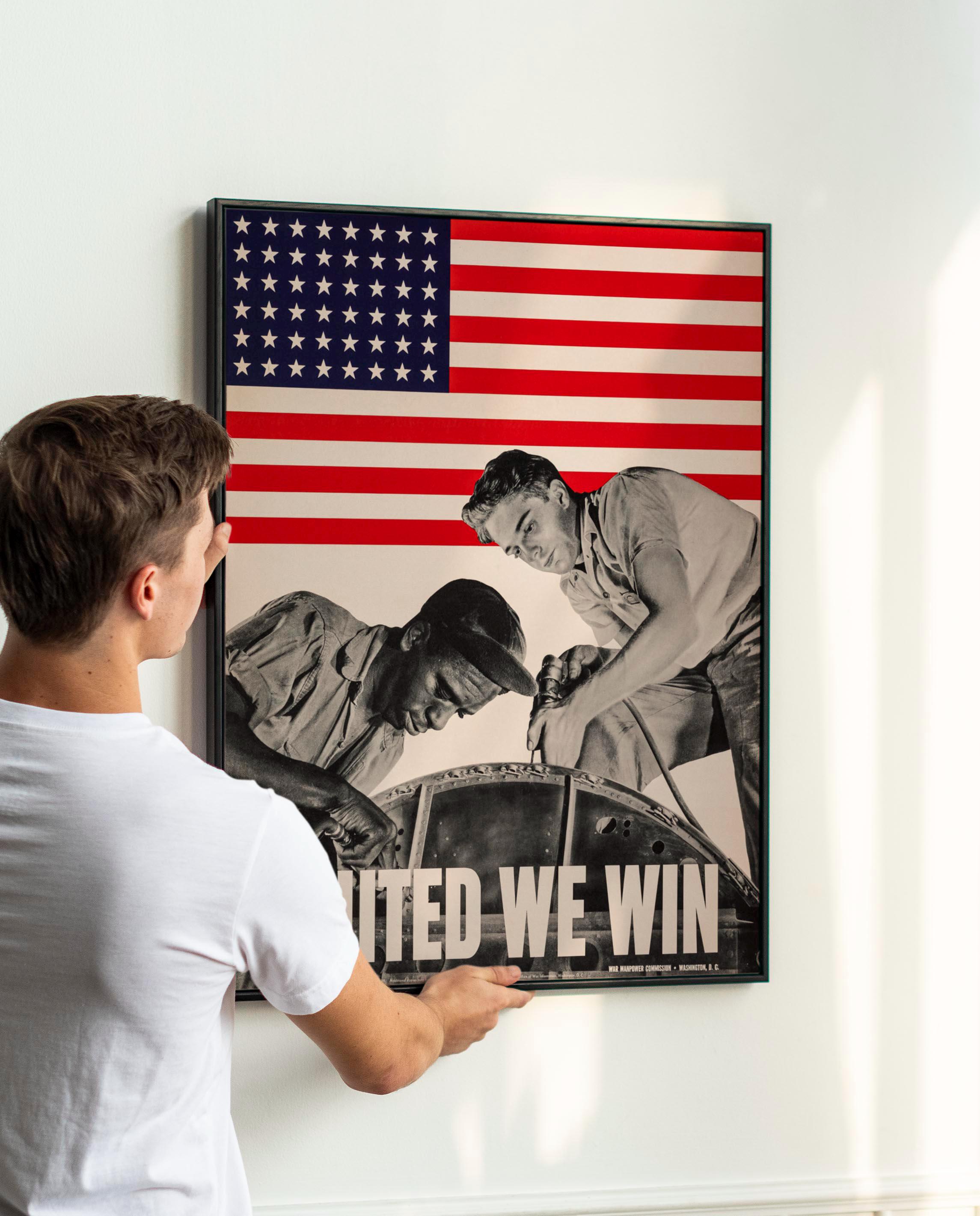 Victory WW2 US Propaganda Poster - United We Win! Go Forward Together ...