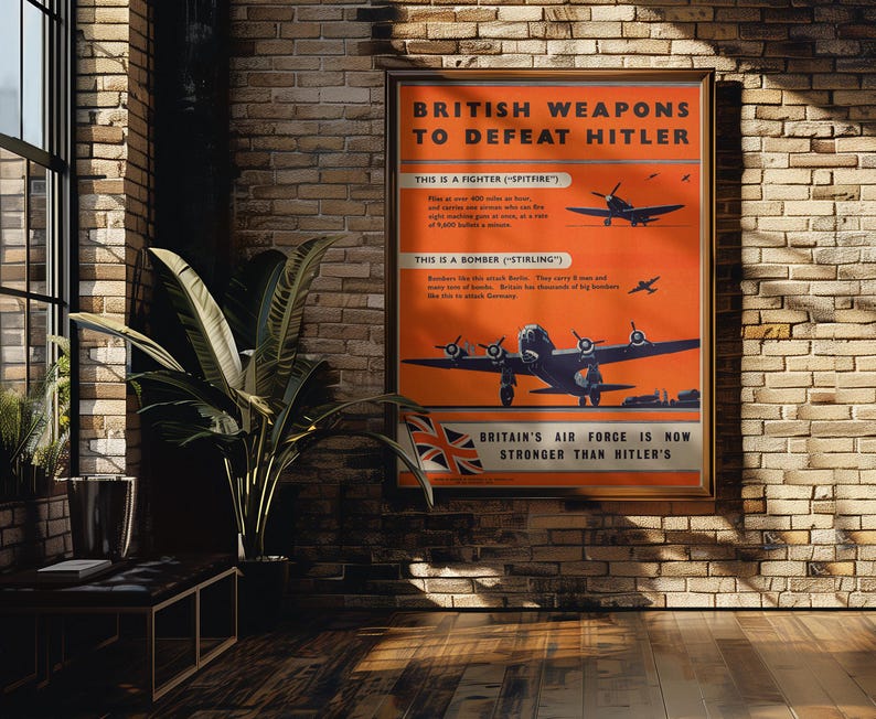 WWII RAF Propaganda Poster – 1940s British Military Art Print 1944 ...