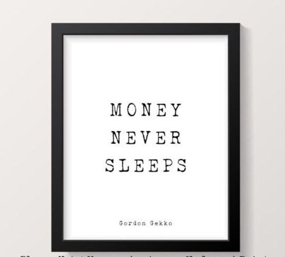 Wall Street Movie Quote Poster – Gordon Gekko Finance Art, Retro Stock ...
