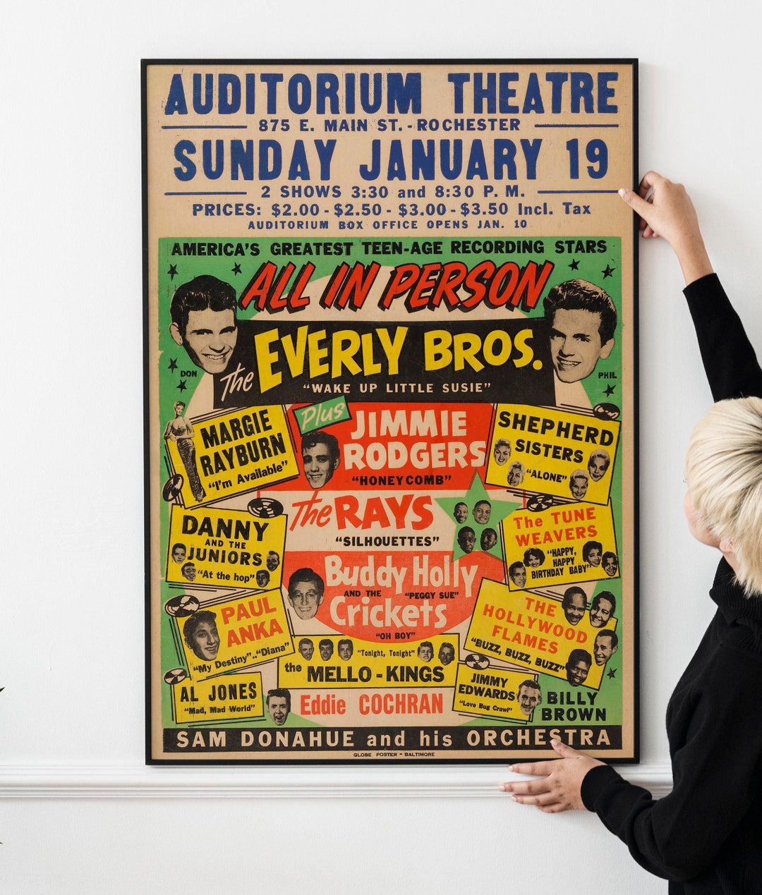 Two Vintage Rock and Roll Posters – Retro 50s Concert Print PRINTABLE ...