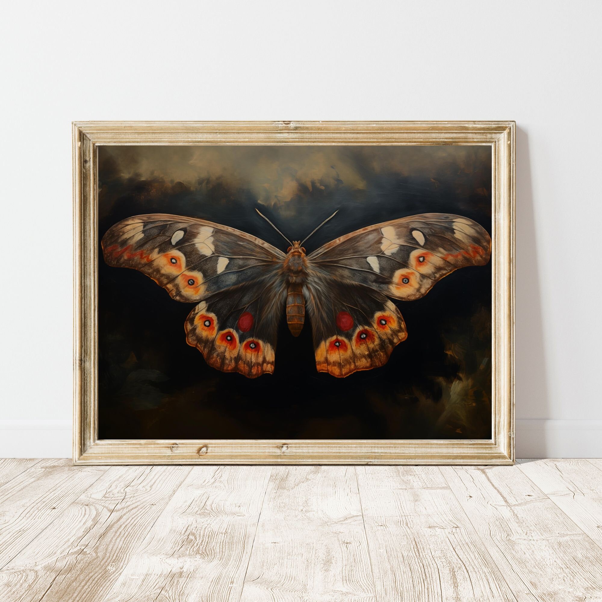 Dark Cottagecore Moth Print Moody Moth Printable Dark Academia Moth ...