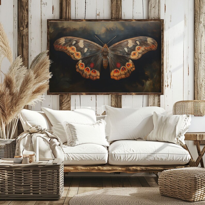 Dark Cottagecore Moth Print Moody Moth Printable Dark Academia Moth ...