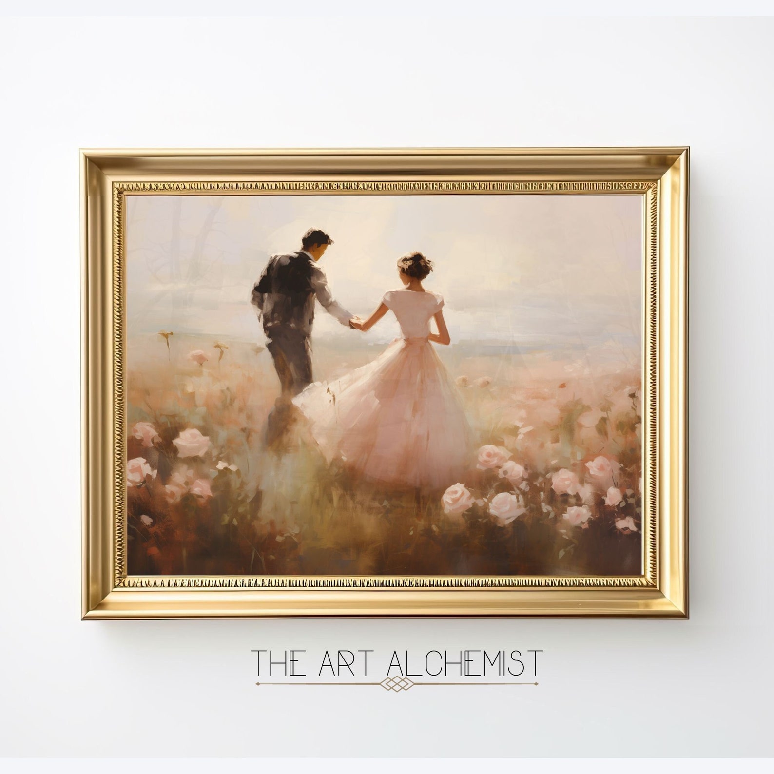 Couples Print Vintage Valentines Day Print Romantic Couple Art Wedding ...