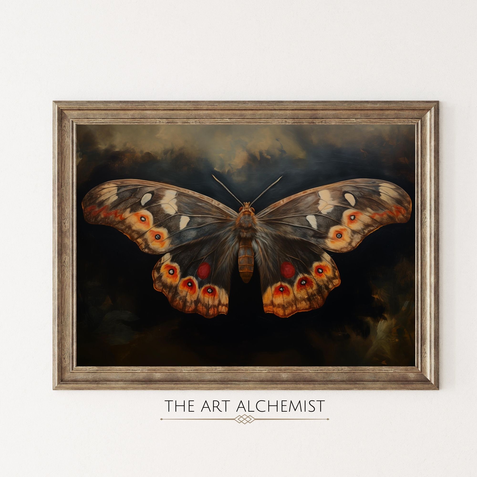 Dark Cottagecore Moth Print Moody Moth Printable Dark Academia Moth ...