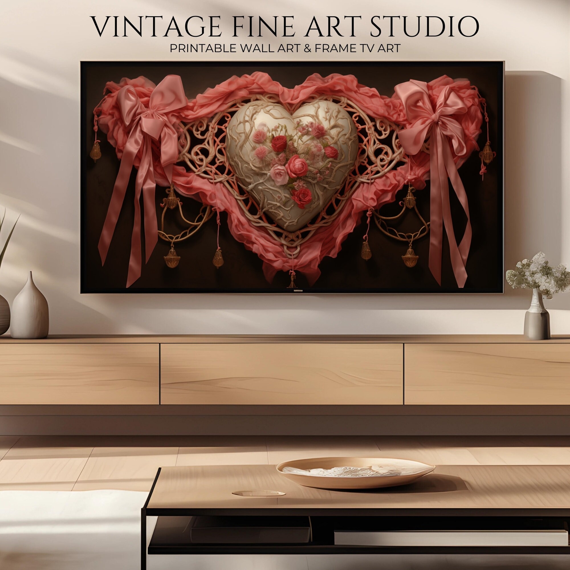 Frame TV Art Valentines Day Vintage Victorian Valentine Heart Vintage ...
