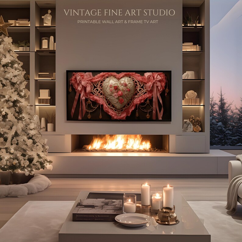 Frame TV Art Valentines Day Vintage Victorian Valentine Heart Vintage ...