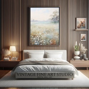 Printable Summer Daisy Field Print Landscape Wildflower Meadow Painting ...