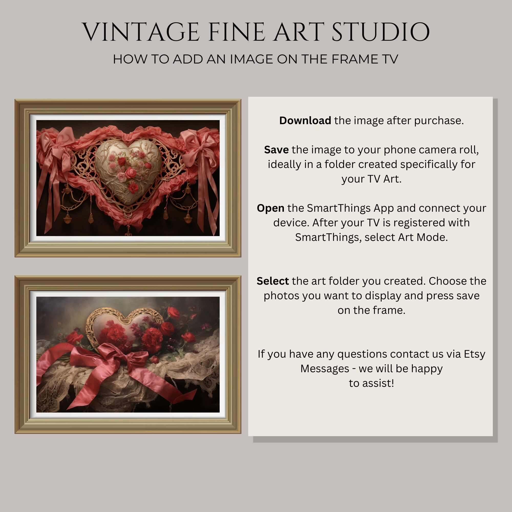 Frame TV Art Valentines Day Vintage Victorian Valentine Heart Vintage ...