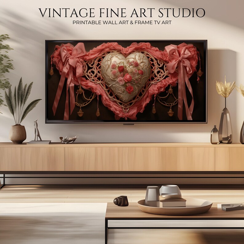 Frame TV Art Valentines Day Vintage Victorian Valentine Heart Vintage ...