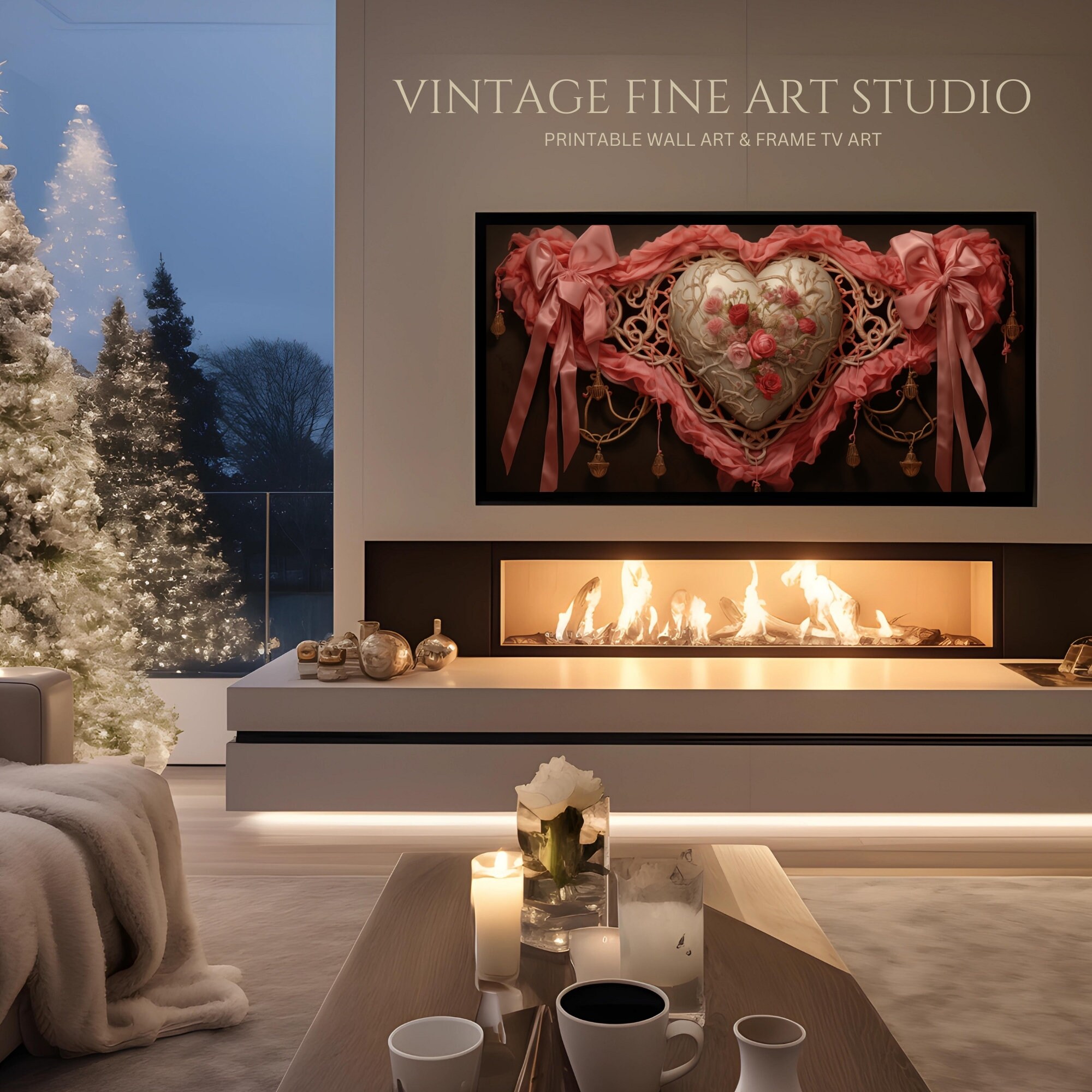 Frame TV Art Valentines Day Vintage Victorian Valentine Heart Vintage ...