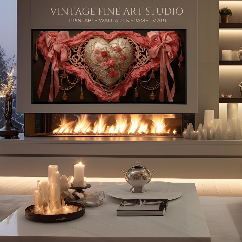 Frame TV Art Valentines Day Vintage Victorian Valentine Heart Vintage ...