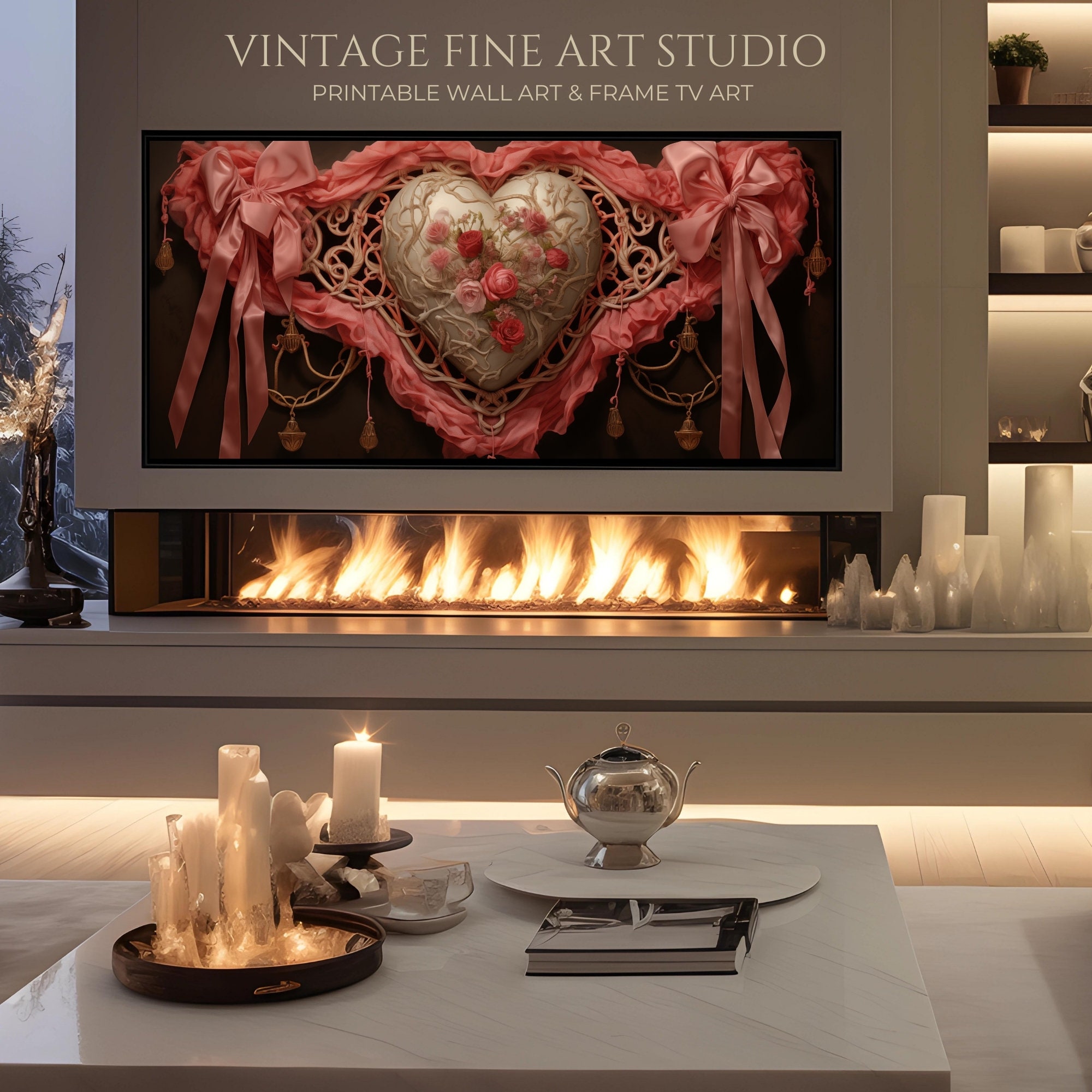 Frame TV Art Valentines Day Vintage Victorian Valentine Heart Vintage ...