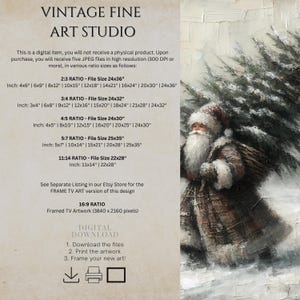 Christmas PRINTABLE ART Santa Claus With Pine Tree, Festive Holiday ...
