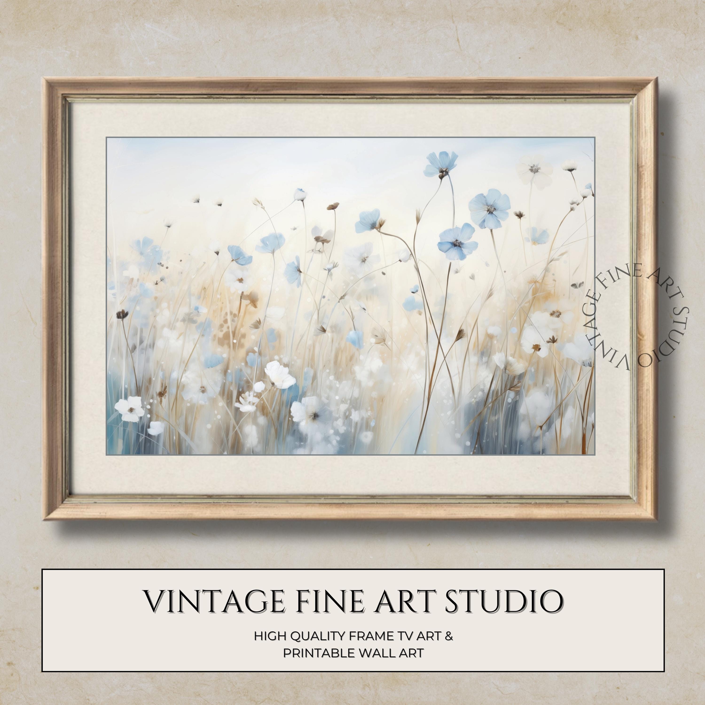 PRINTABLE Spring Wildflower Landscape Watercolour Art Neutral ...