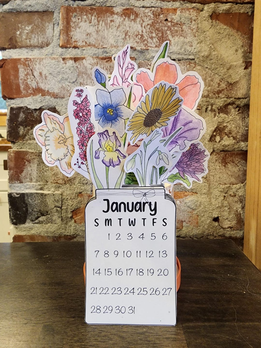 Printable Flower Desk Calendar 2025 - Etsy