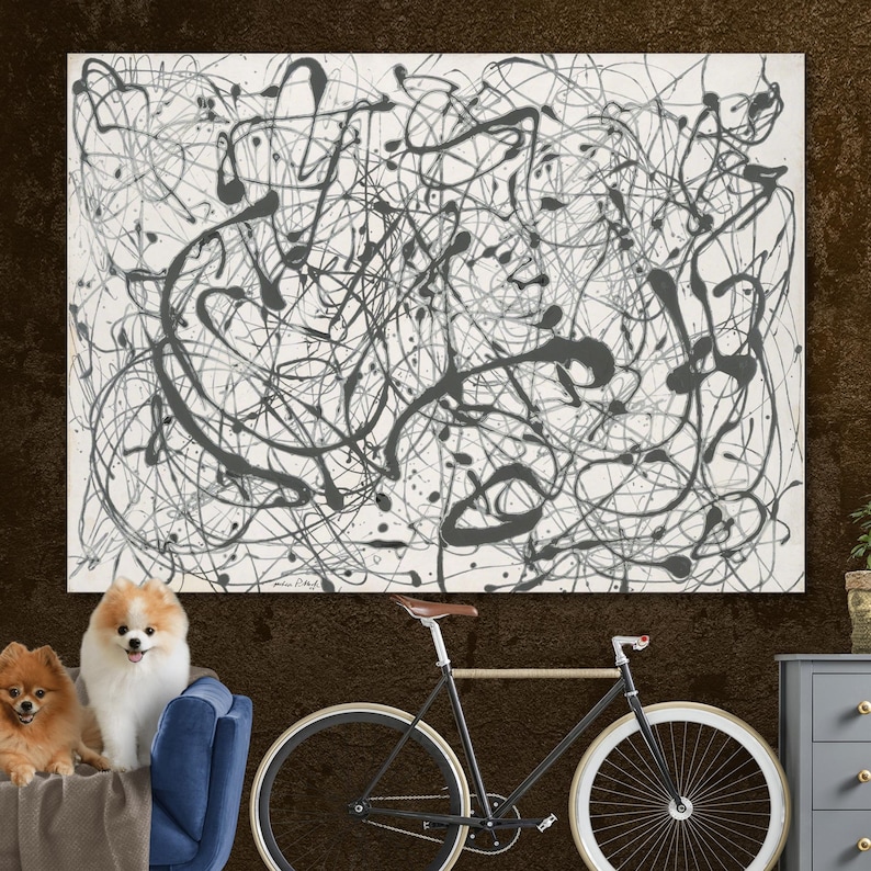 Jackson Pollock Number 14 Gray Canvas Print Ready to Hang Wall Art ...