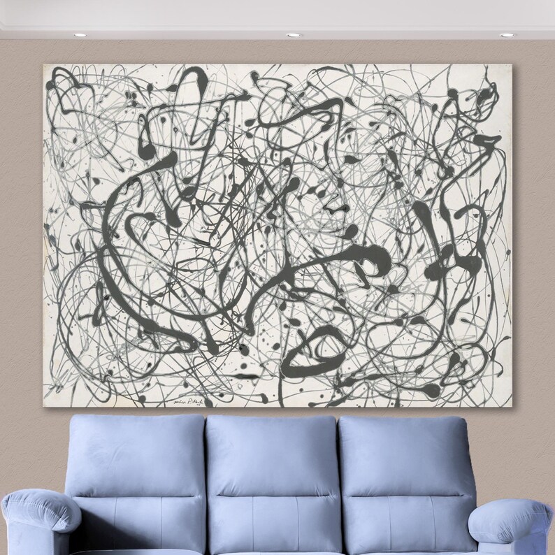 Jackson Pollock Number 14 Gray Canvas Print Ready to Hang Wall Art ...