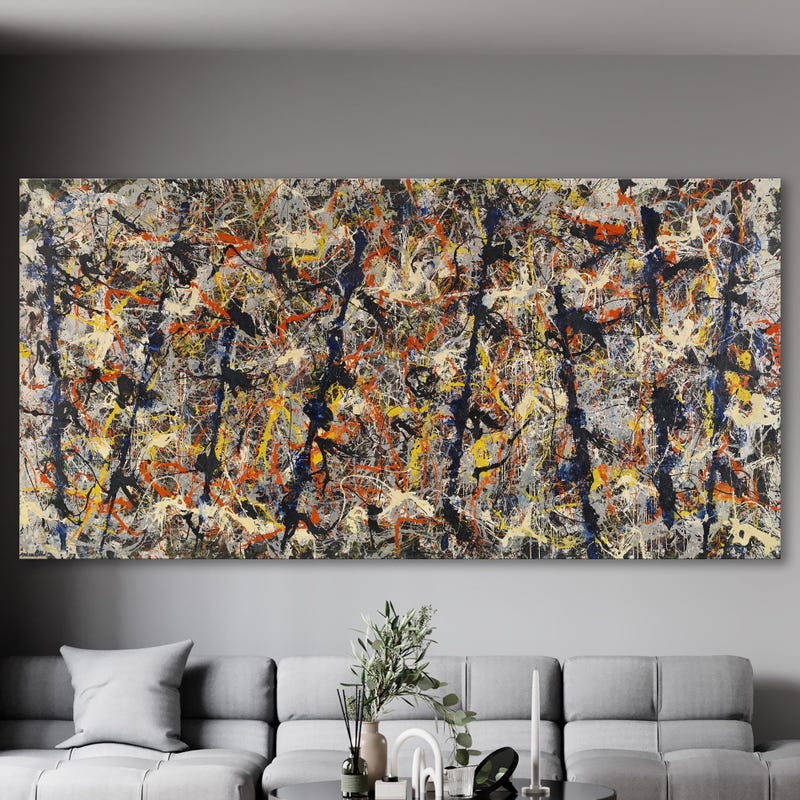 Large Modern Art Pollock - Etsy