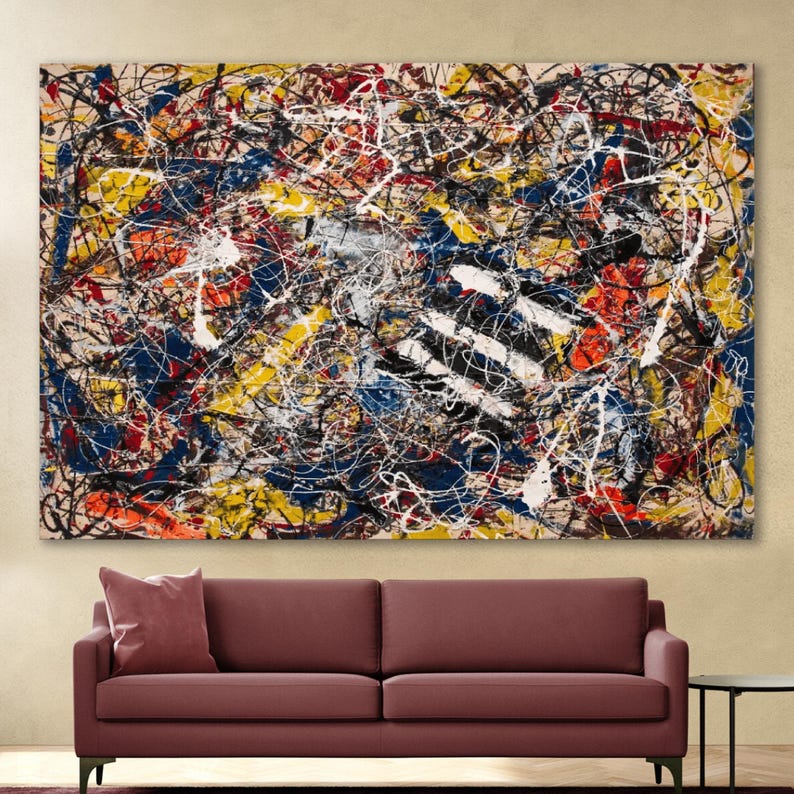 Jackson Pollock Number 17A Canvas Print Ready to Hang Famous Wall Art ...