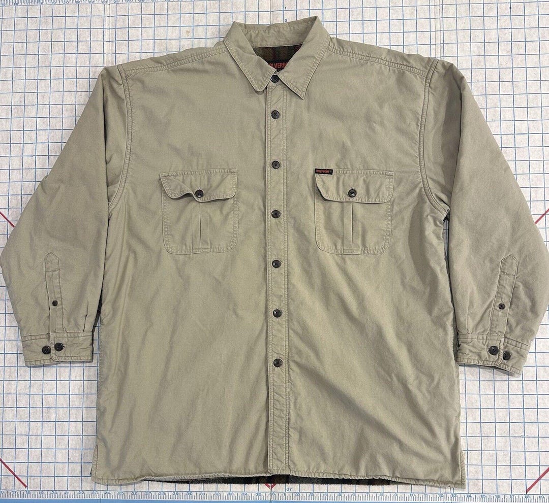 Wolverine Men's XL Blanket Lined Jacket Brown Chore Work Flannel Tan ...
