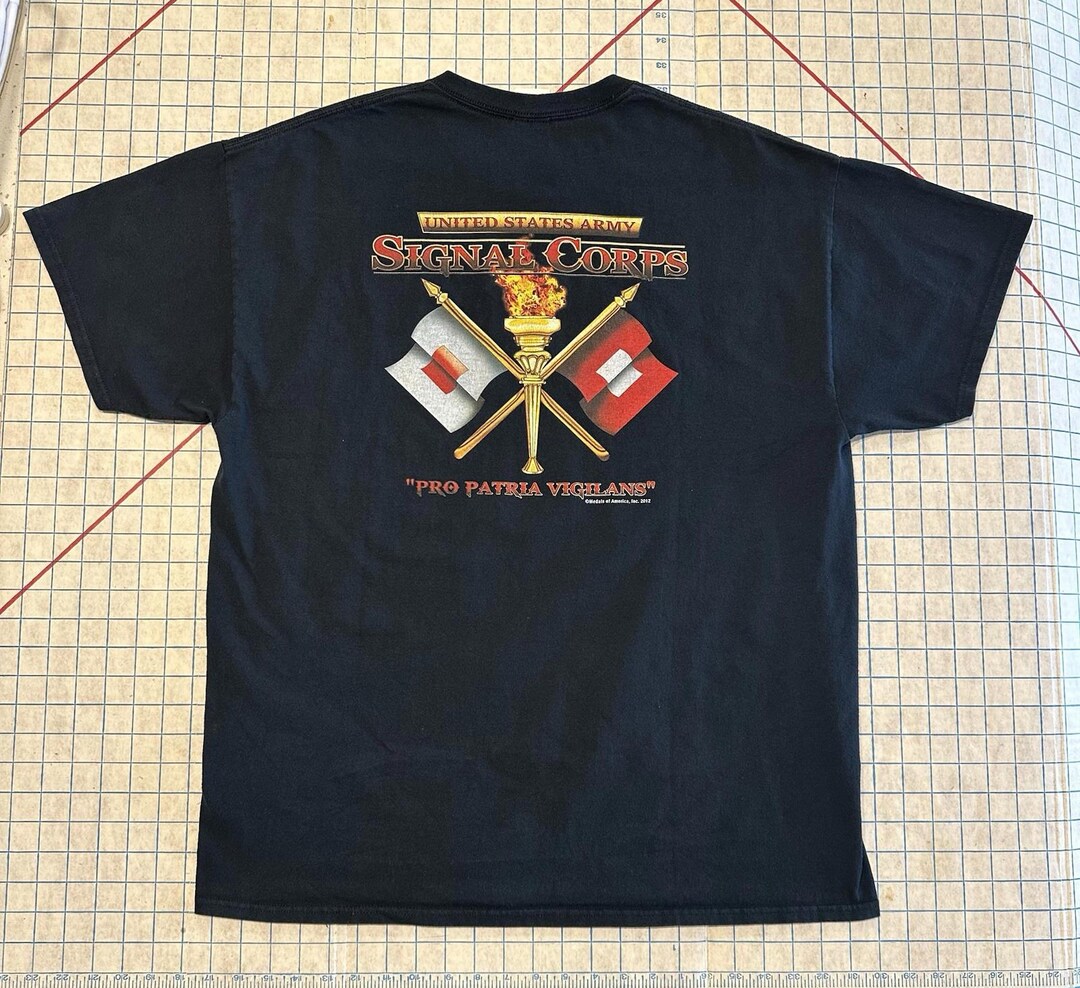 Vintage US Army Signal Corps T Shirt Size XL Black Ultra Cotton Double ...