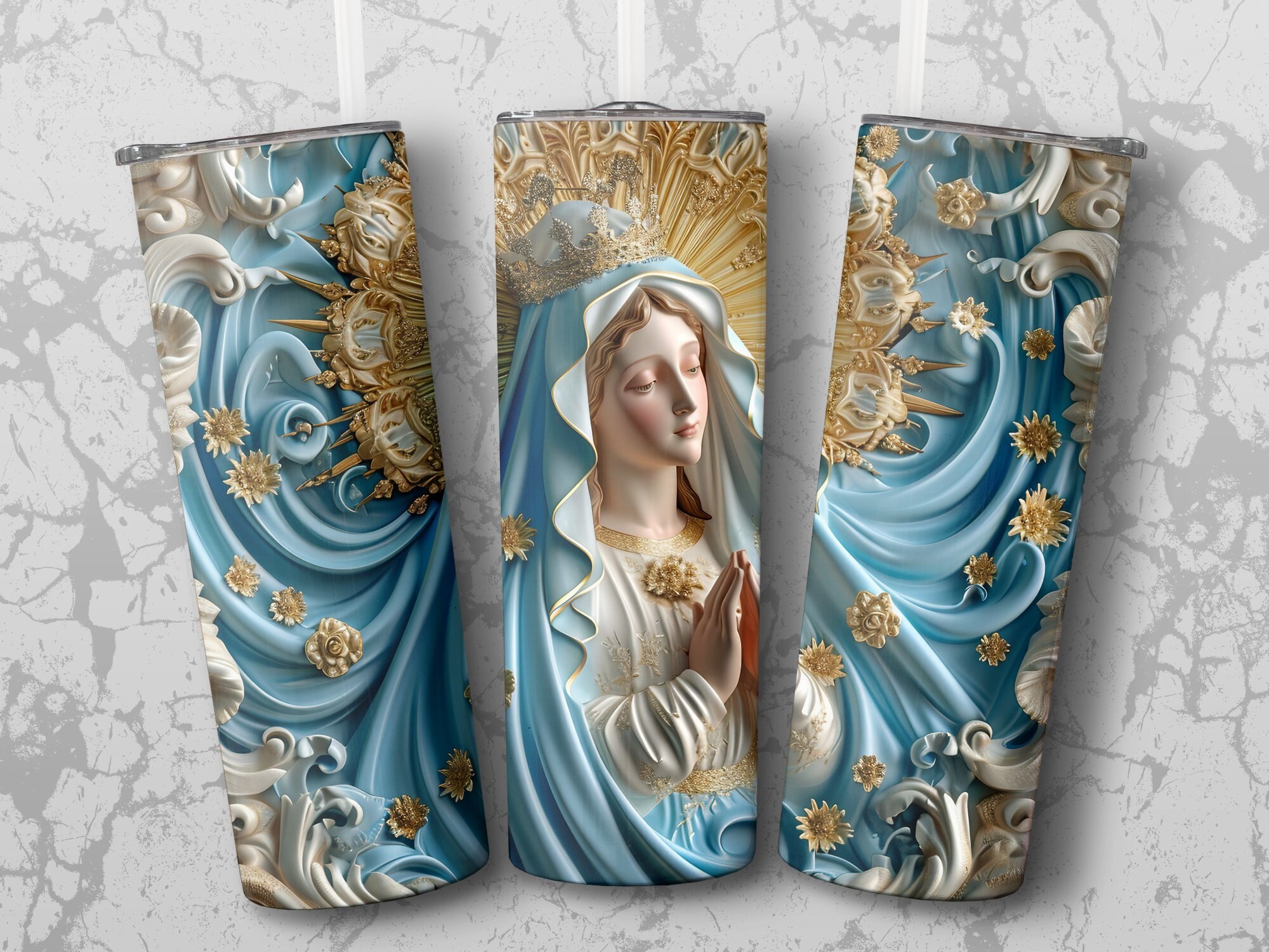 Virgin Mary Art Tumbler Wrap, Religious Christian Wrap, Spiritual ...