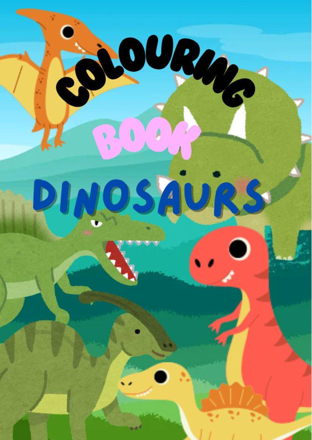 Dinosaurs Colouring Book - Etsy