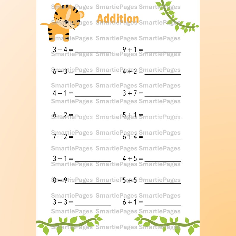 Math Tasks Exercises Addition Subtraction First 1st Grade Instant ...