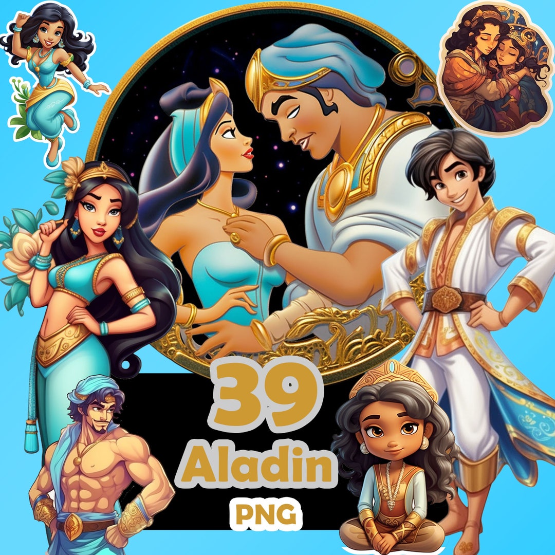 Aladdin Png Bundle Aladdin Clipart Set Aladdin and Genie Clipart Princess Jasmine Png Instant ...