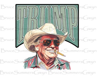 Trump Cowboy Png, MAGA Trump President Png, Cowboy Western Instant ...