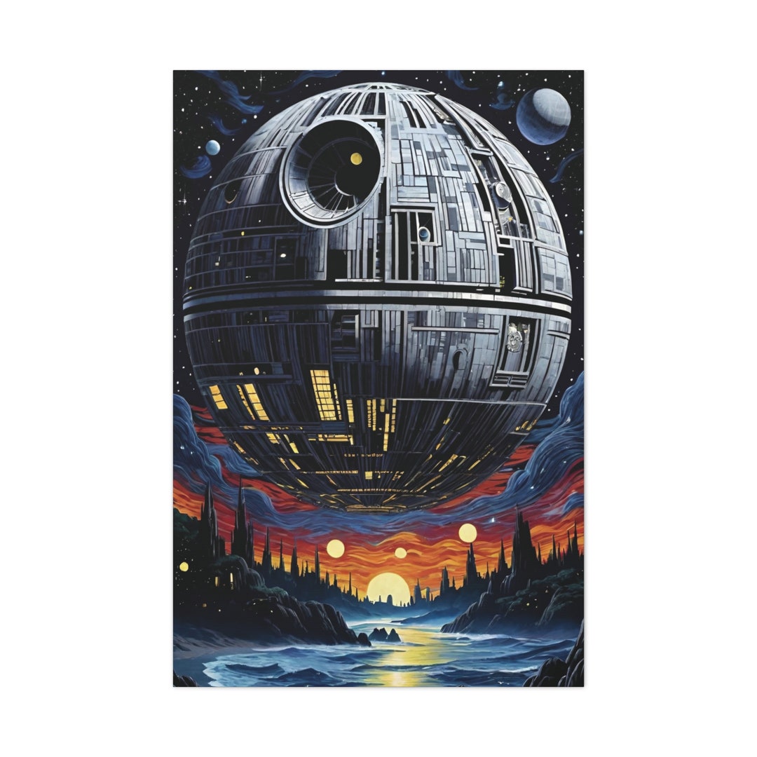 Star Wars Inspired Death Star Canvas Art - Etsy
