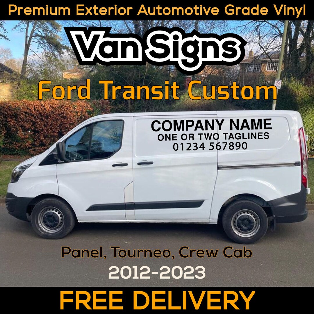 Ford Transit Custom Van Signs DIY Signwriting Lettering Graphics Kit ...