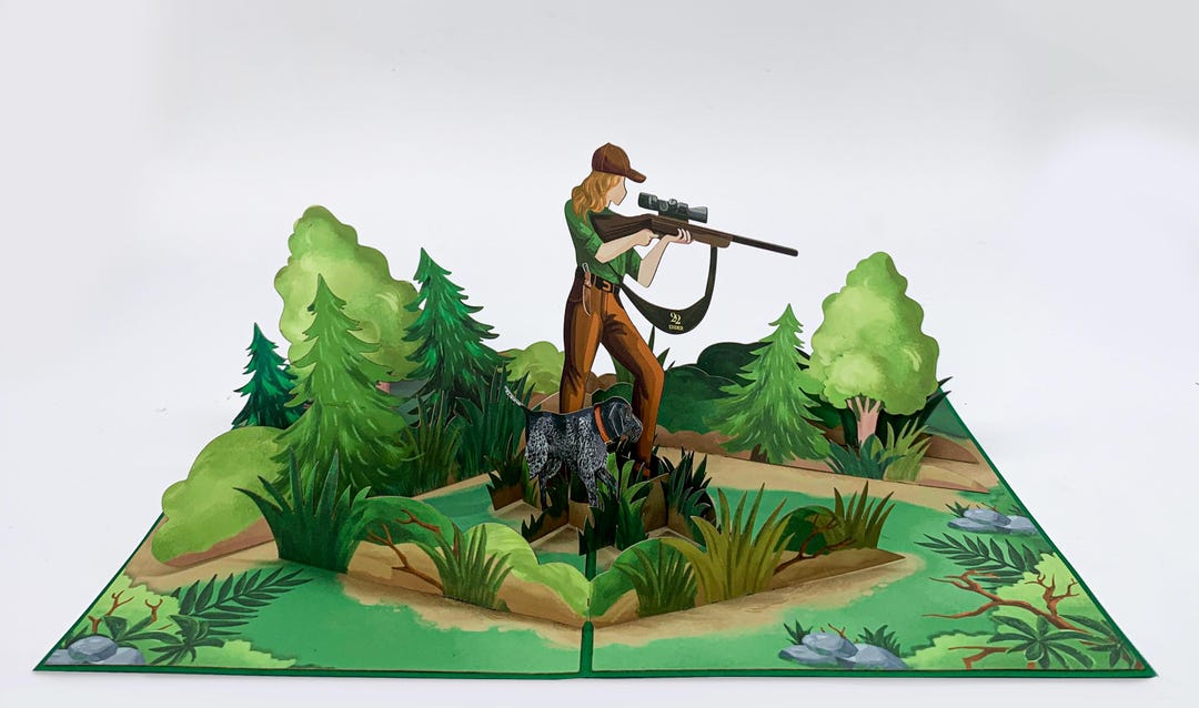 Pop up Card Hunting Hunter - 3D Birthday Card for Hunter - Cash Gift ...