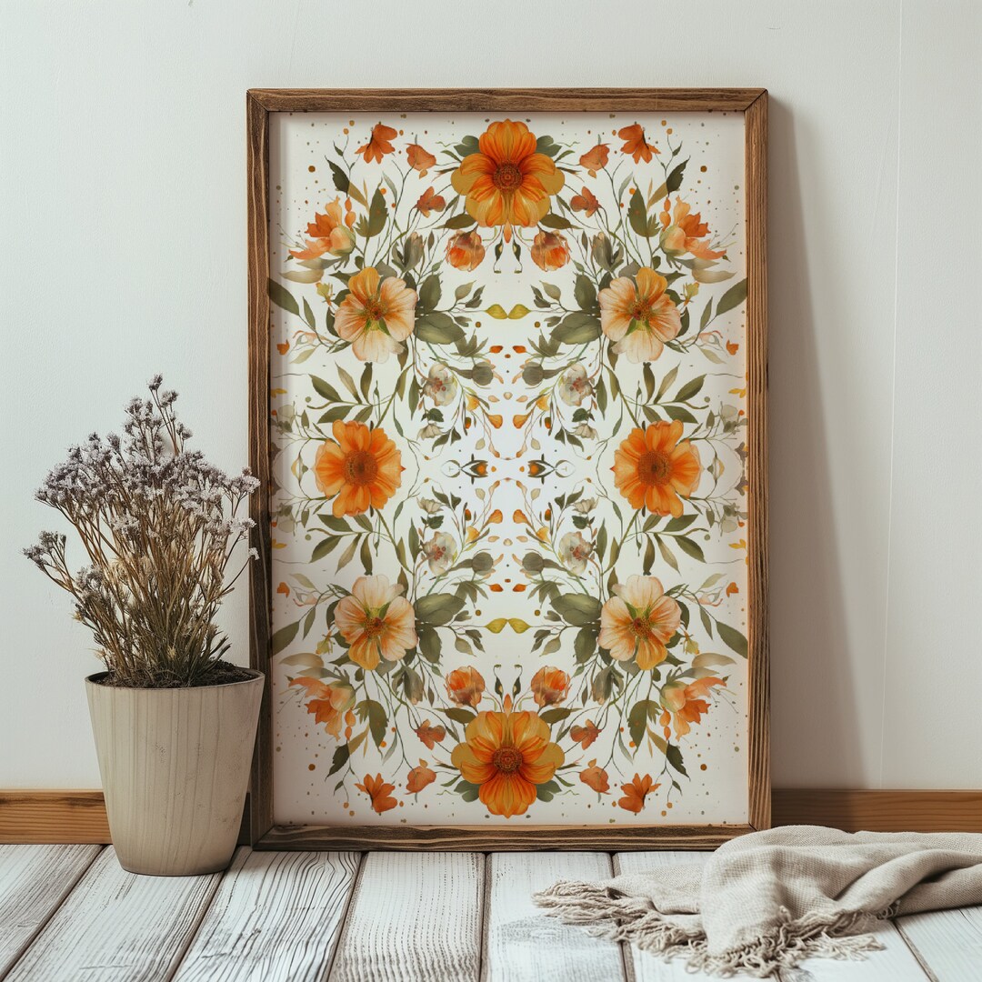 Symmetrical Flowers Wall Art Plentiful Flowers That Have Vertical ...