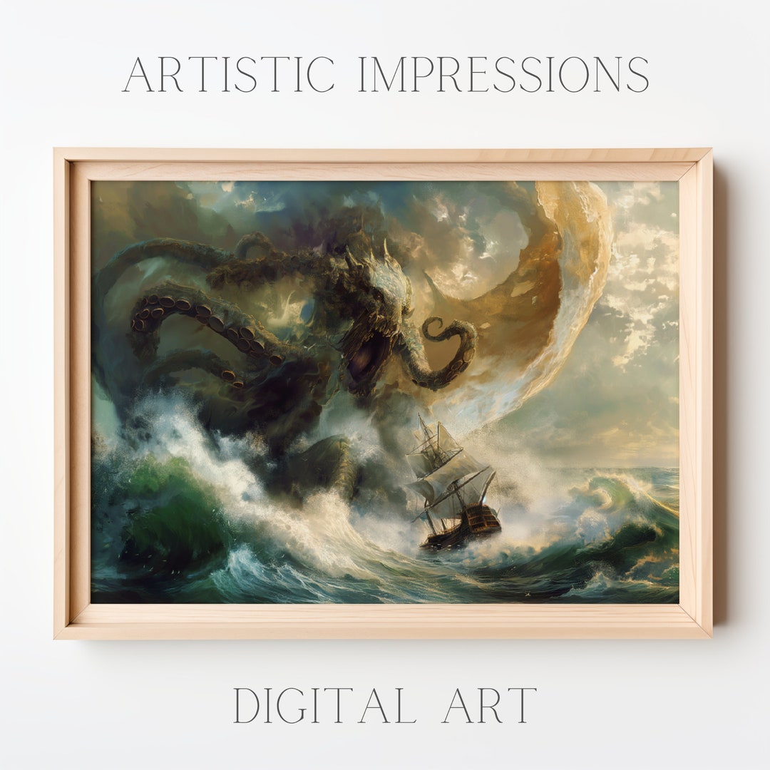 Cthulhu Wall Art Sea Monster: Eldritch Abomination, Lovecraftian Horror ...