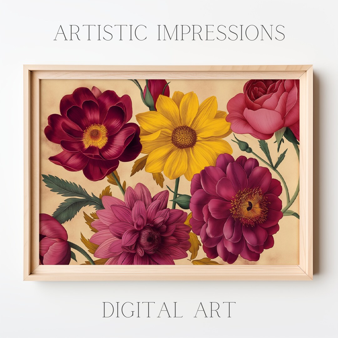 Ephemeral Bloom Wall Art Nature-inspired, Minimalistic Floral Beauty ...