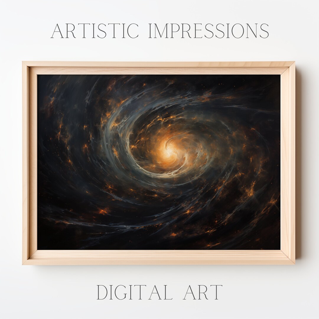 Galactic Whirlwind Wall Art Celestial Nebula, Space Vortex Digital ...