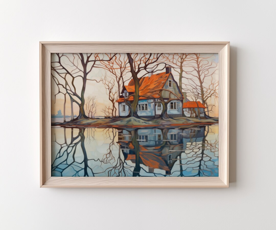 Reflective Homecoming Wall Art Home Reflection Painting, Tranquil Abode ...