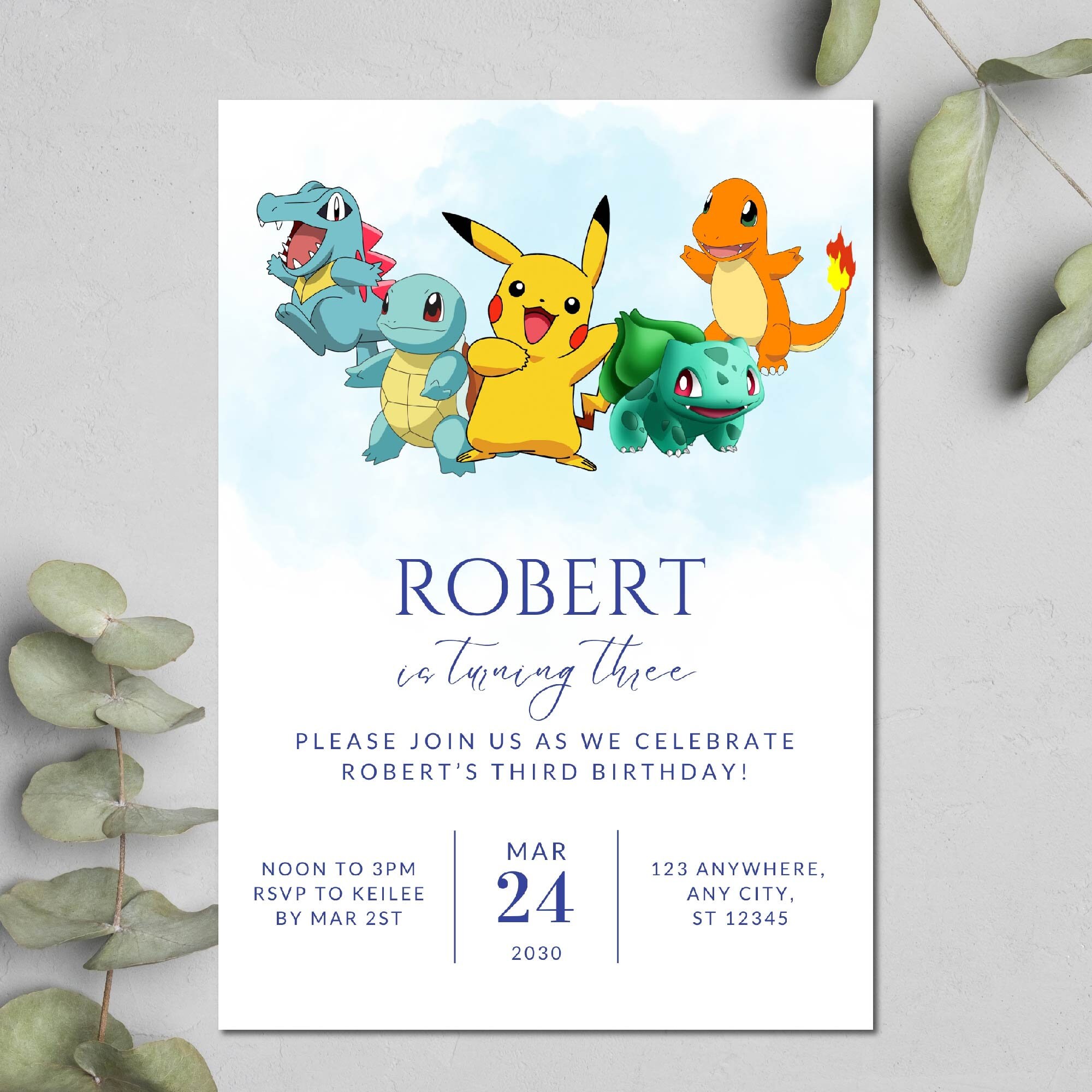 Invitación de Pokemon / Invitación editable / Invitación de cumpleaños ...