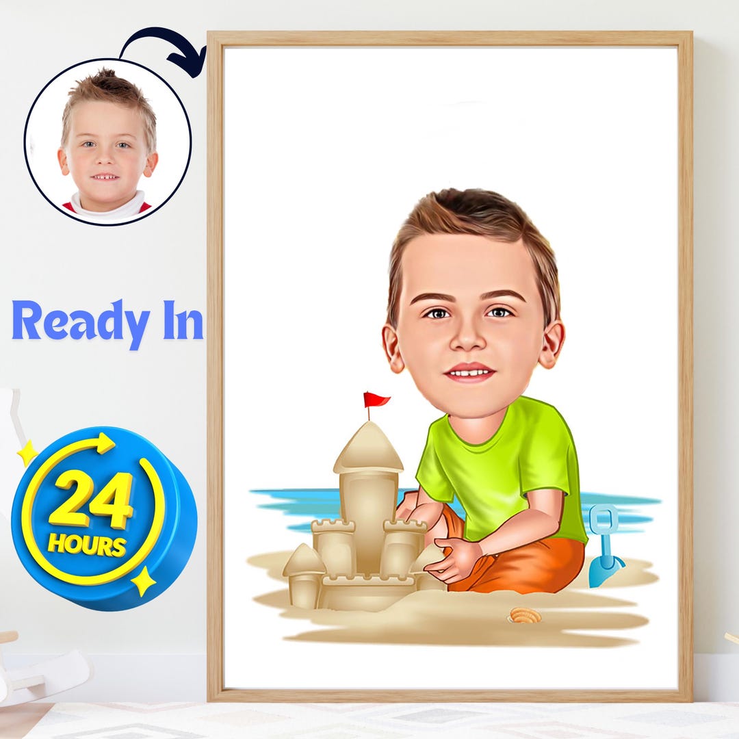 Custom Sand Sculptor Kid Caricature From Photo | Sand Sculpting Wall ...