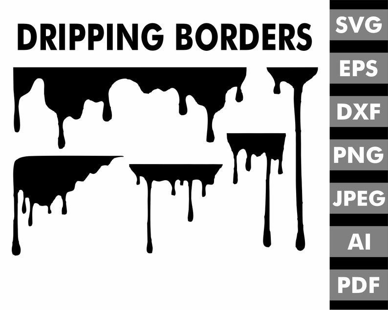 Dripping Borders Svg, Borders Svg, Dripping Svg, Drip Svg, Dripping ...