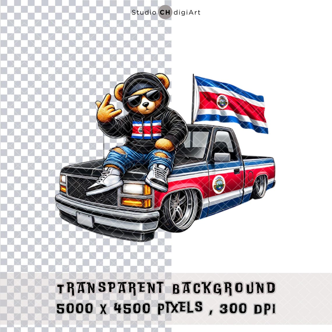 Hip Hop Costa Rica Bear Clipart, 3D Teddy Bear PNG, Costa Rica Clipart ...