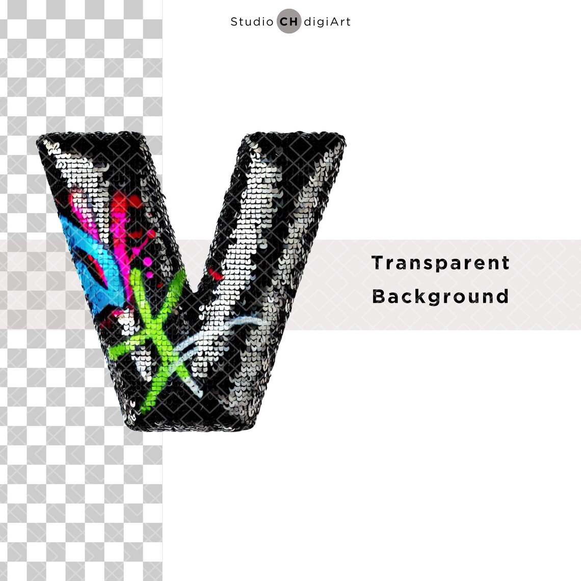 Graffiti Sequin Alphabet Letters & Numbers, Sequin Font, Sequin ...