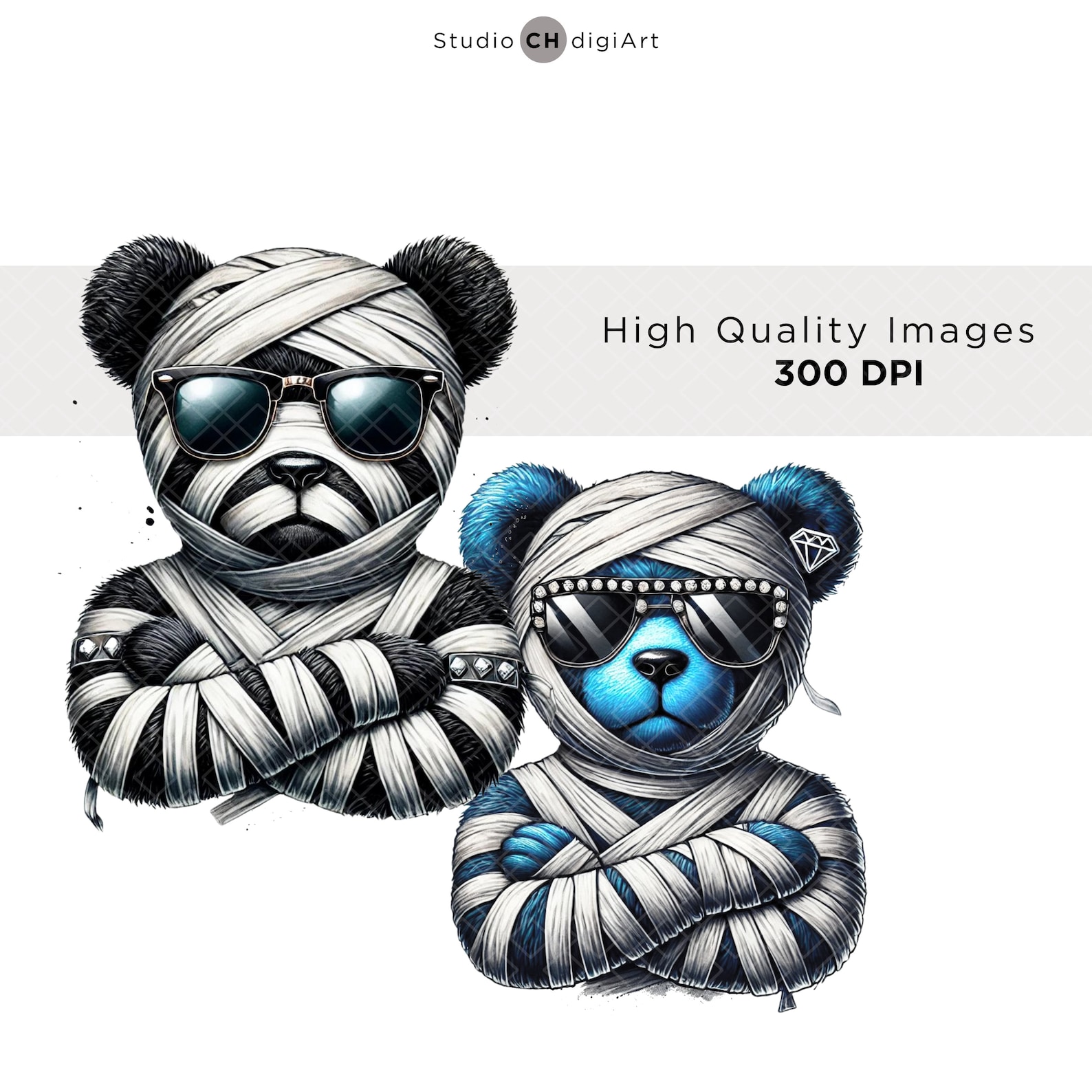 Hip Hop Mummy Bear Clipart, 12 Mummy Bear PNG, Halloween Clipart ...