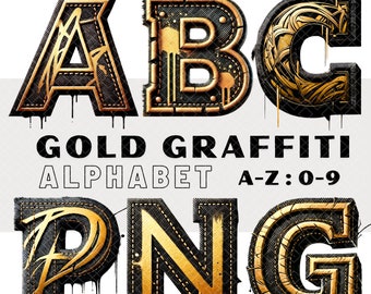 Graffiti Alphabet Letters & Numbers, Graffiti Alphabet PNG, Graffiti ...